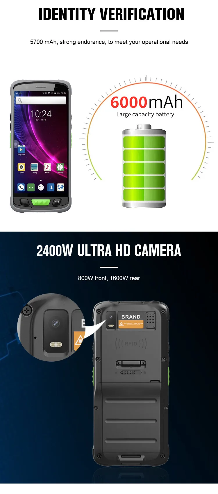 Sunlight Readable Droproof Android Barcode Scanner Nfc Rfid Reader 4g ...