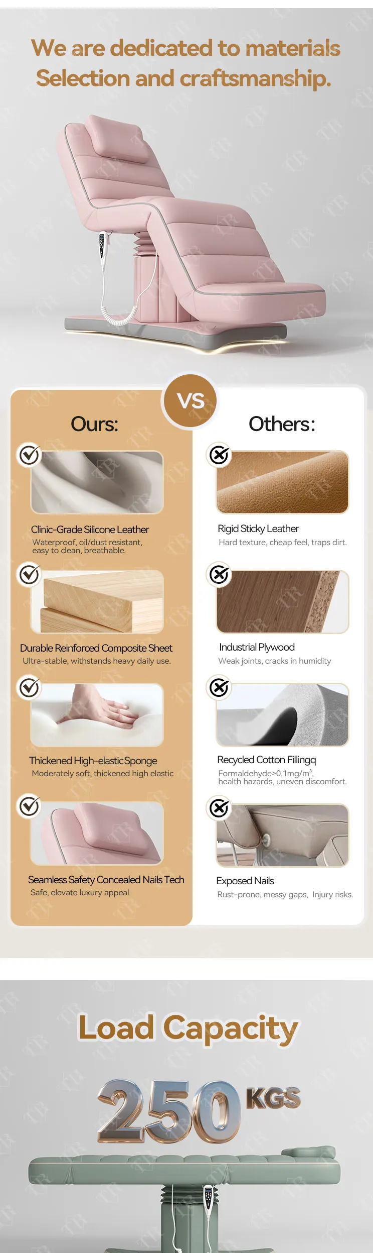 Turri Curved Luxury Eyelash Bed Extension Table Salon Chair