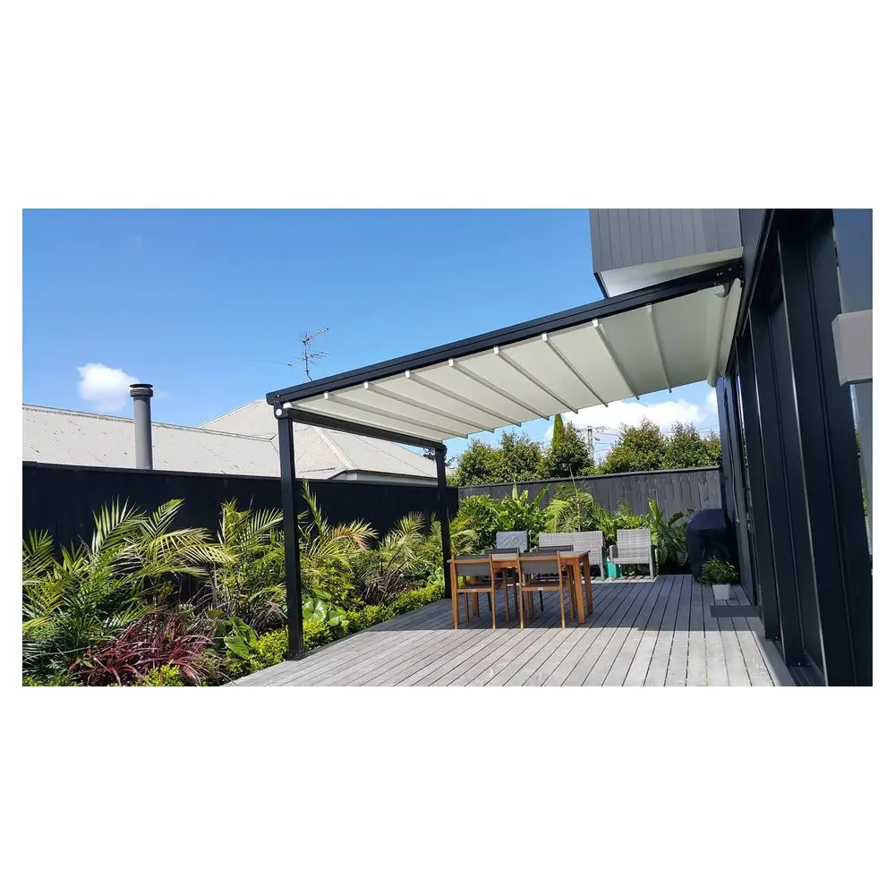 Optima Aluminum Louver Pavilion Waterproof Retractable Aluminum Pergola ...