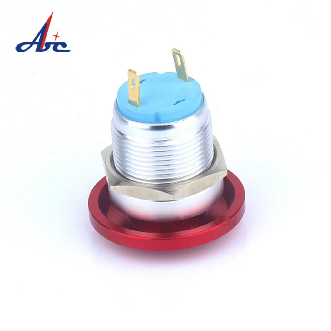Factory Price 16mm Mushroom Head Push Button Switch 1no Momentary Metal Push Button With Dot Led ...