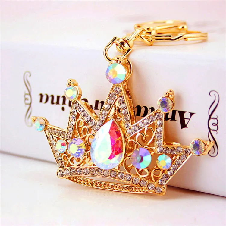 Creative Diamond Crystal Queen Crown Car Bling Keychain For Women's ...