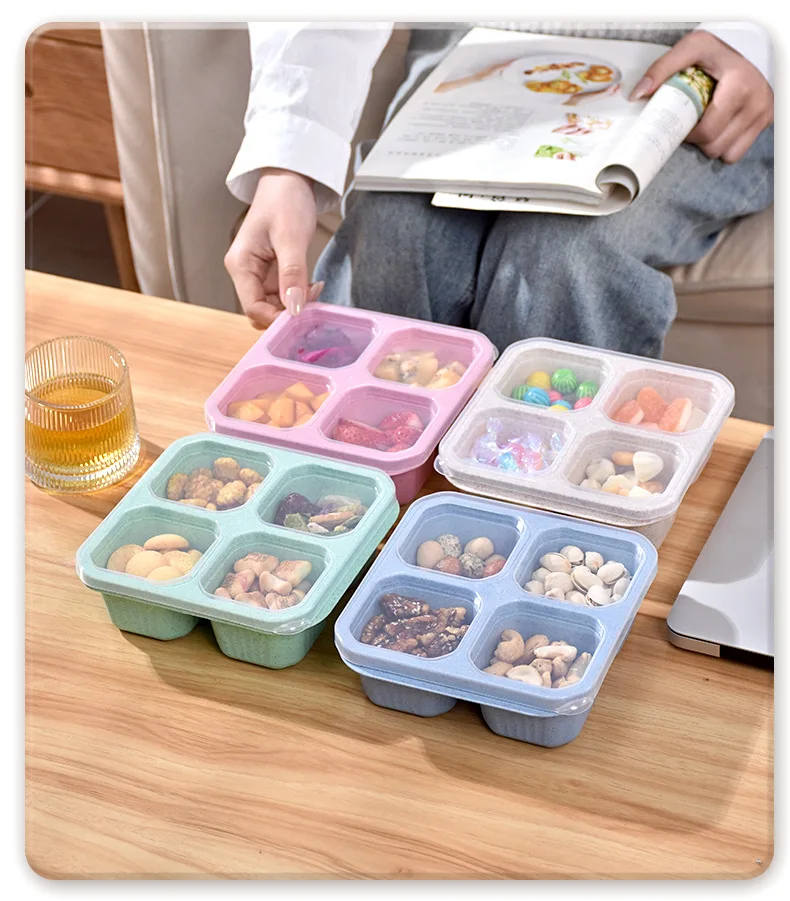DS2108 Lunchable Containers - Eco-Friendly 4 Compartment Food Storage