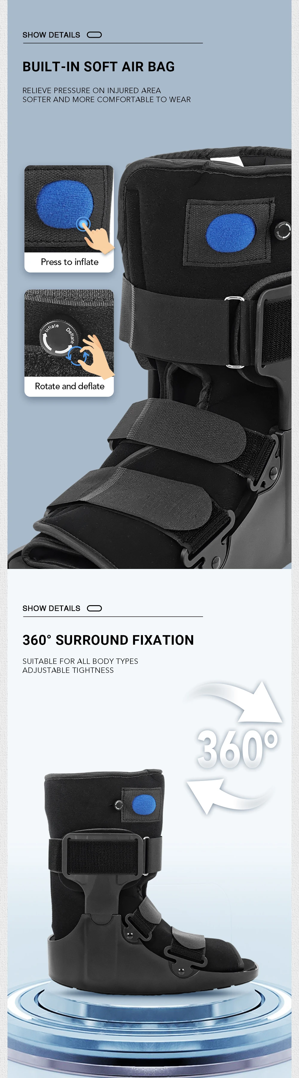 Orthopedic Air Walker Boots Fracture CAM Air Walking Boots Brace ...