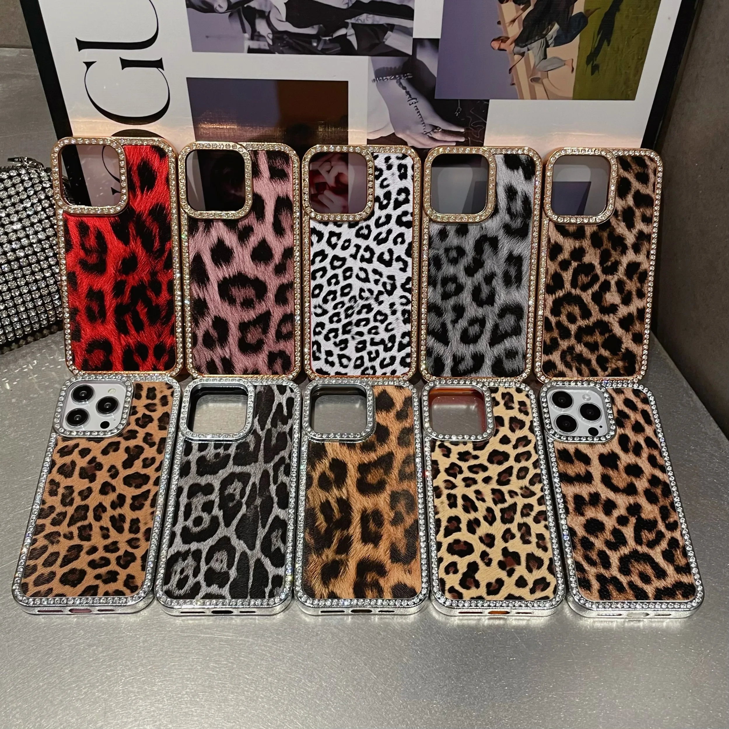 Custom Leopard Print Tpu Leather Case For Iphone 16 Pro Max Phone Cover Protector Accessories ...