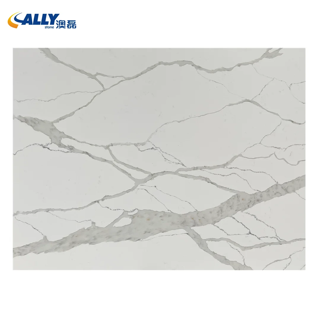 High Quality Calacatta Quartz Book Match Slab Translucent Calacatta ...