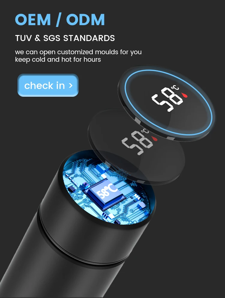 Smart Water Cup - 500ml Vacuum Insulated with LED Display