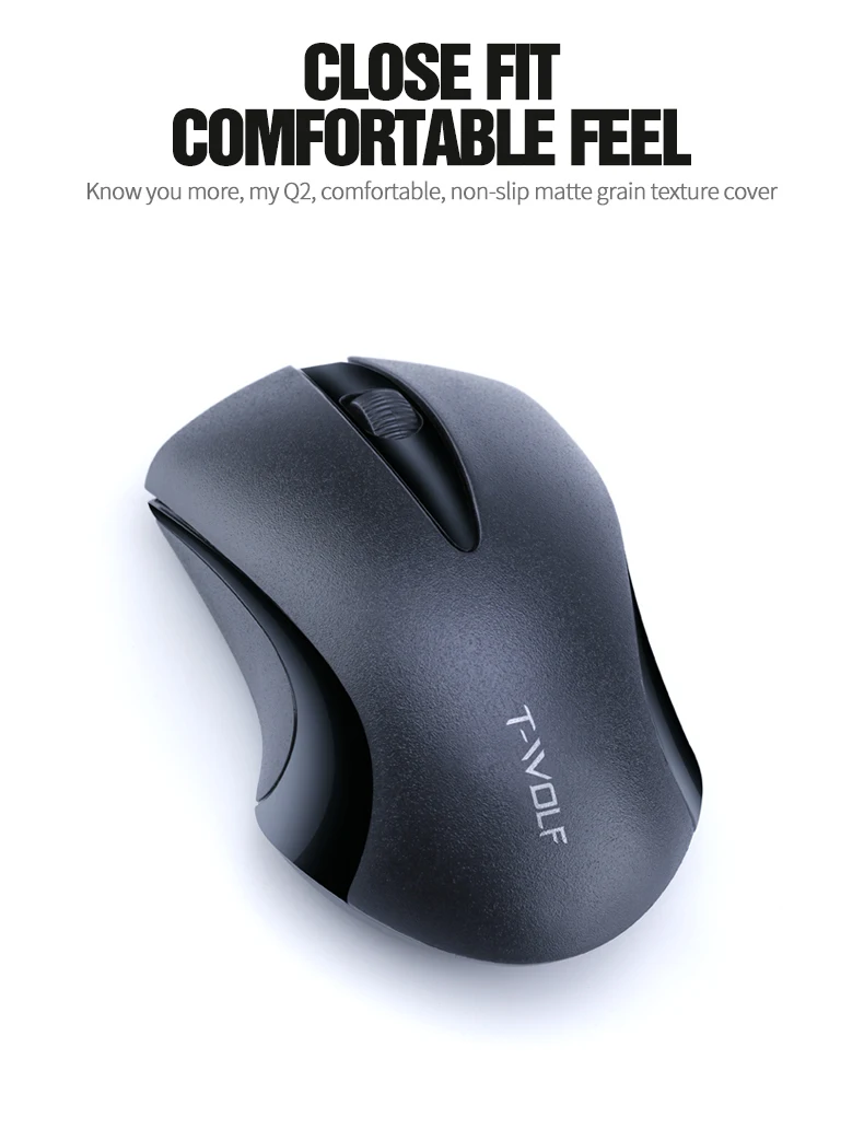 Q2 Wireless Mouse - Ergonomic 2.4G Computer Mouse