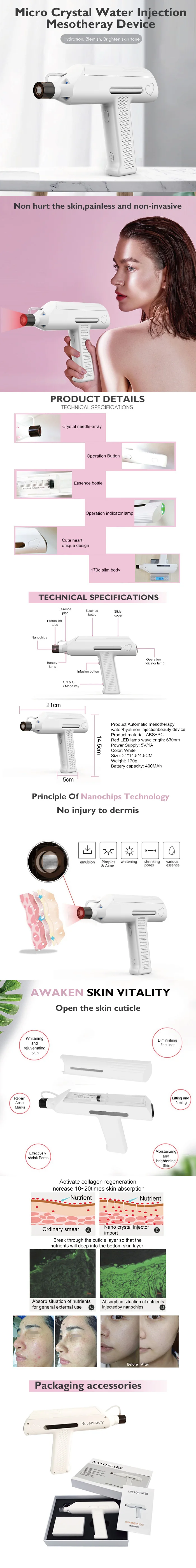 Nano Crystal Injector - Needle-Free Mesogun Nano Meso Injection