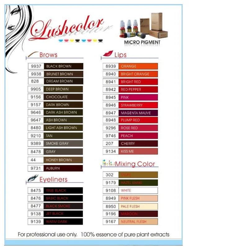 Micro Permanent Makeup Pigment And Permanent Makeup Tattoo Ink Set ...