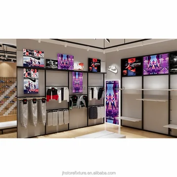 Retail Clothing Chrome Outrigger Wall Shelving Display Store Fixtures ...