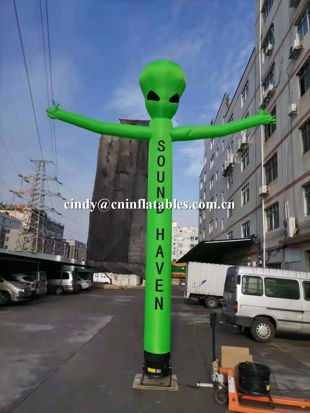 Green Nylon Inflatable Alien Air Dancer Advertising Inflatable Waving ...