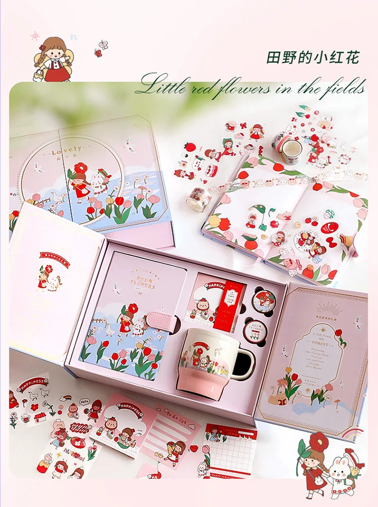 Foil Stamp Matt Hardcover Notebook A5 Cute With Mark Cup And Sticker ...