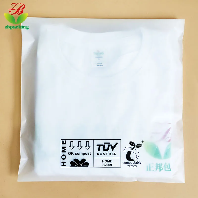 Wholesale 100% Biodegradable Manufactory PLA+PBAT Poly Custom Printed LOGO Compostable Bag for ...