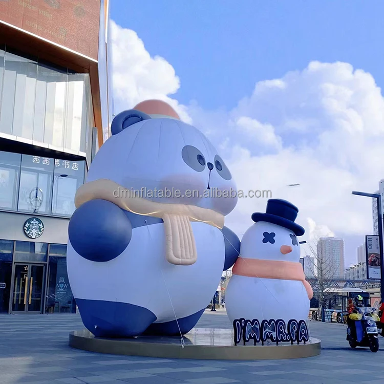 Giant Decoration Custom Inflatable Panda Costumes For Holiday With Led ...