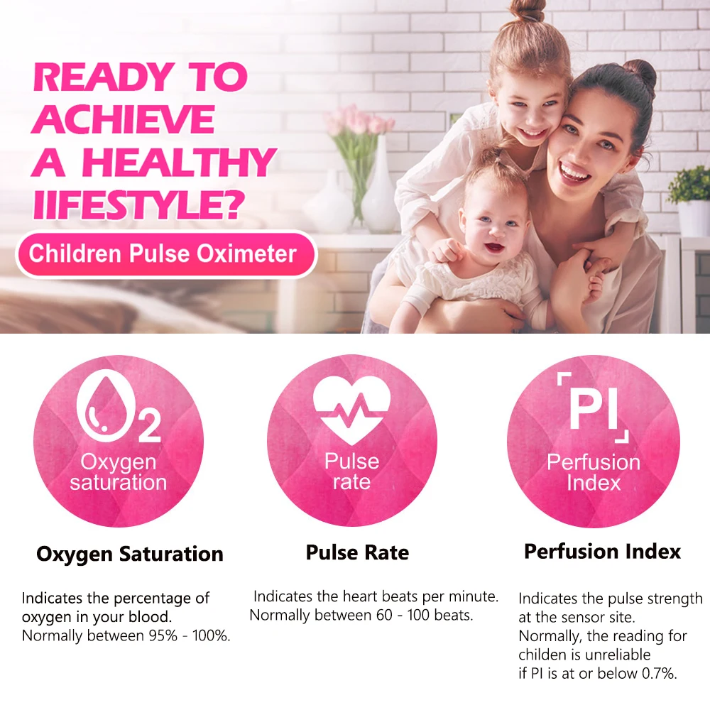 Portable Fingertip Pulse Oxy Meter Children Digital Finger Pulse Ox ...