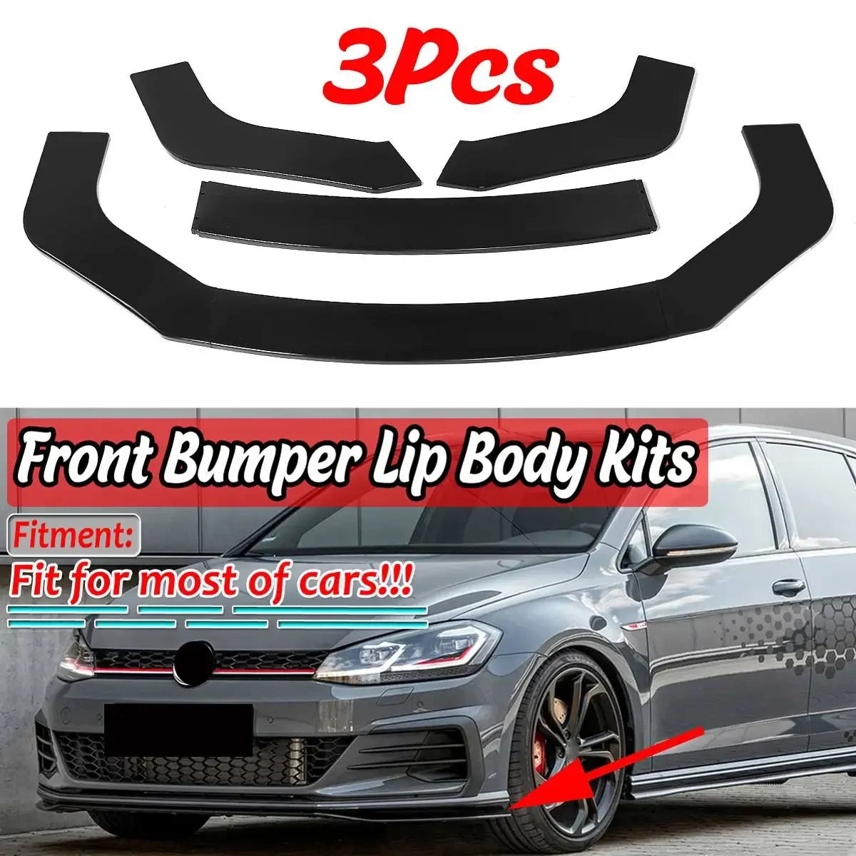 Car Universal Front Lip Chin Bumper Body Kits Spoiler for BMW E39 E46 ...