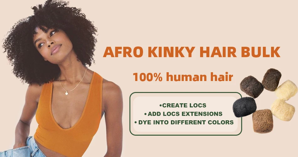 Jiffyhair 8 Inches Afro Kinky Human Hair Bulk For Human Hair Extension ...