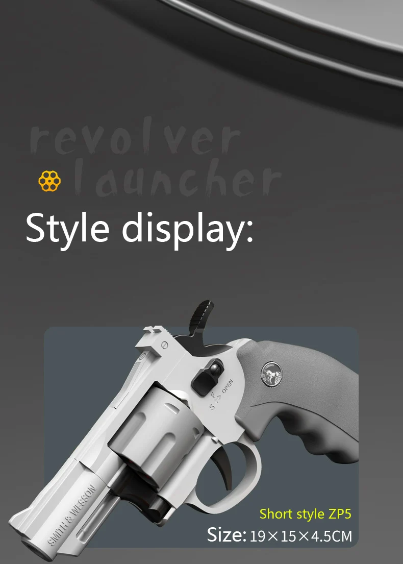 Eva Left Wheel Soft Bullet Gun Zp5 Medium Style Revolver Hand Cast Auto ...