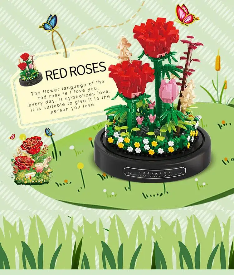 Balody Model Flower Mini Bricks - DIY Assembly Set