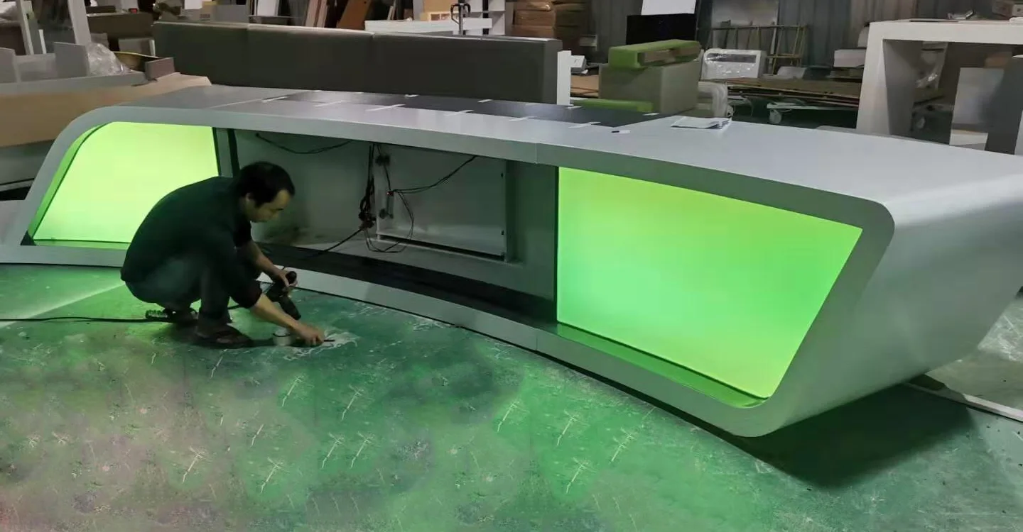 Multiple Colors Led Light Live Room Equipment Broadcast Tv News Desk ...