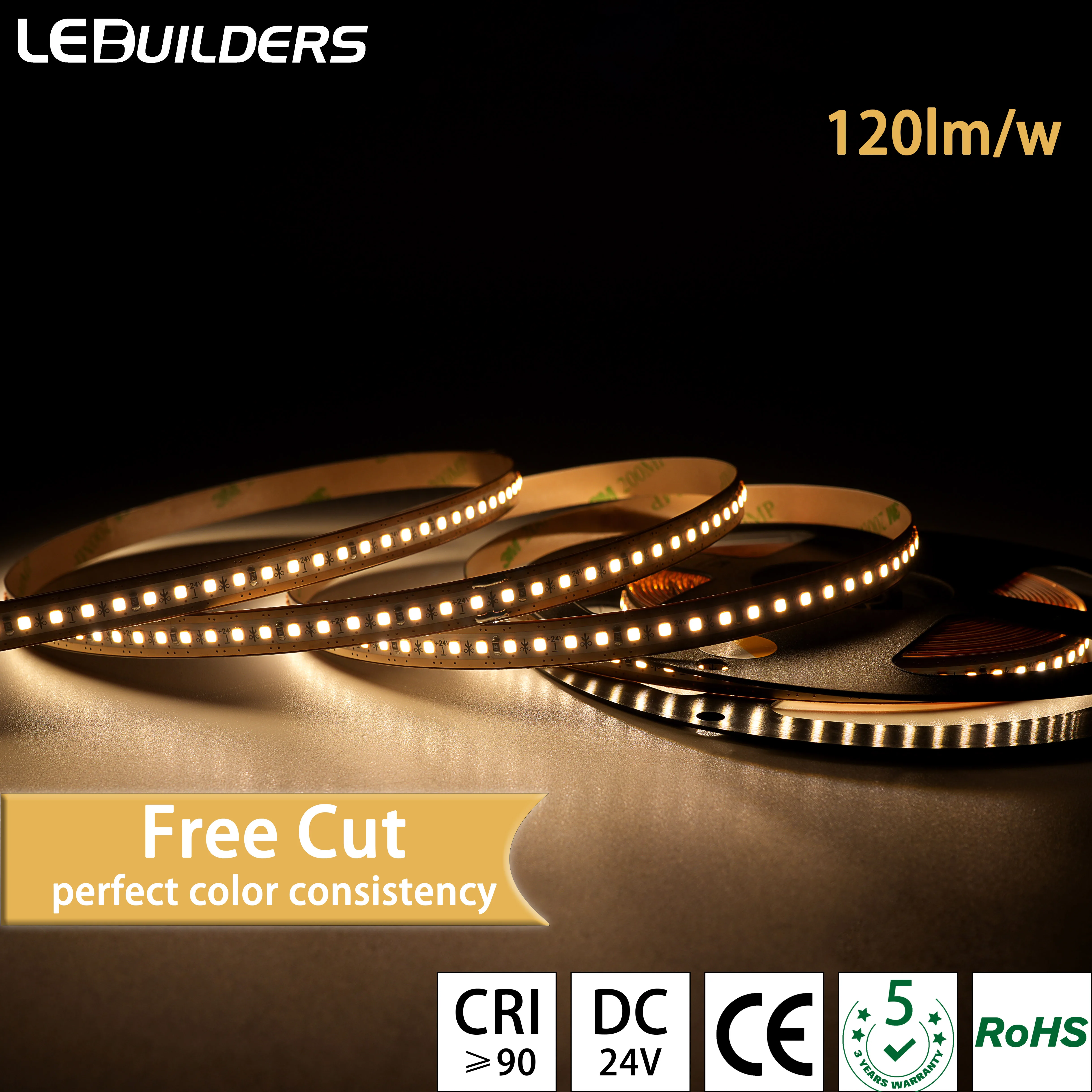 Dual Color Strip Light DC 24v 200leds/m 8MM Smd 2216 CCT Dimmable ...
