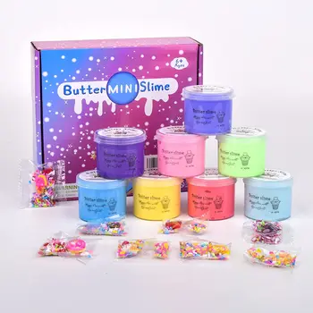 6 Pack 12 Pack Butter Fluffy Slime Set Food Cotton Candy Cloud Slime ...