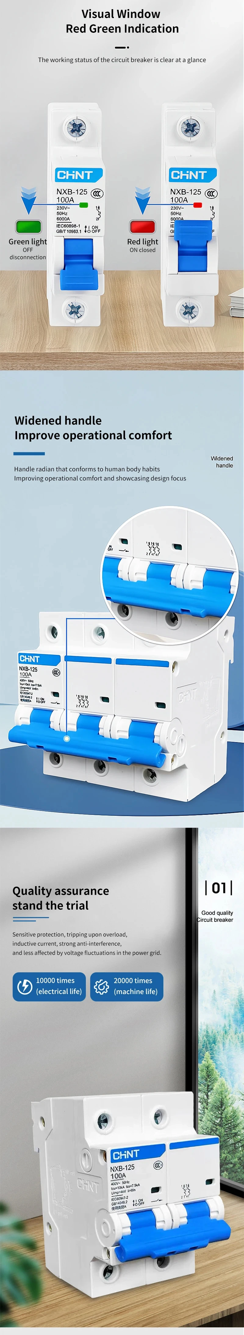 Chint Nxb-125 3p Mcb Air Circuit Breakers C100a 125a 80a - Buy Air Circuit Breakers circuit ...