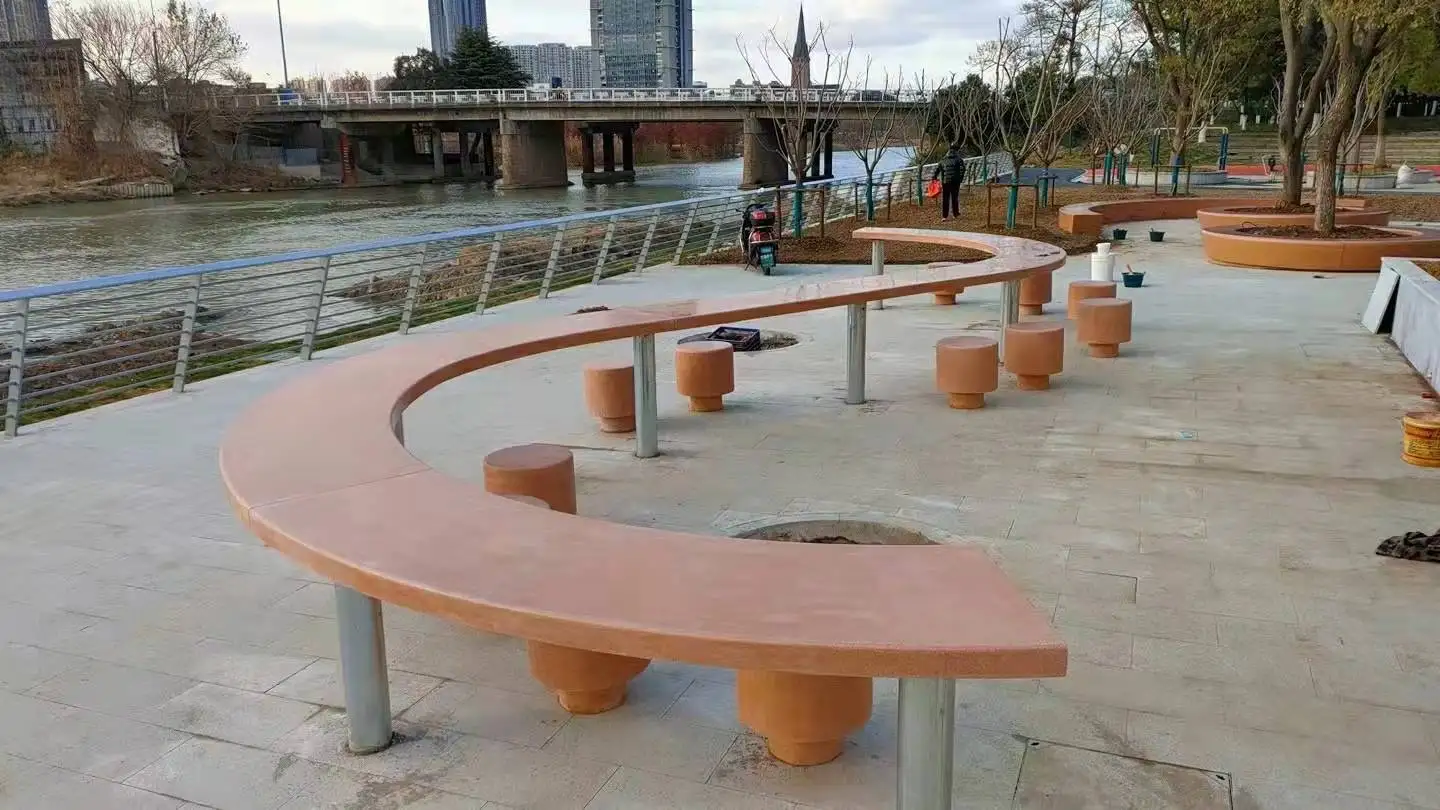 GRC Fiberglass Reinforced Concrete Waterproof Outdoor Storage Bench ...