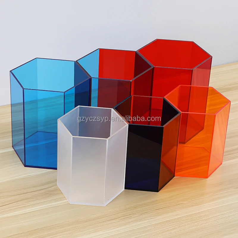 Color Acrylic Display Box Hexagon Storage Cover Home Decoration ...