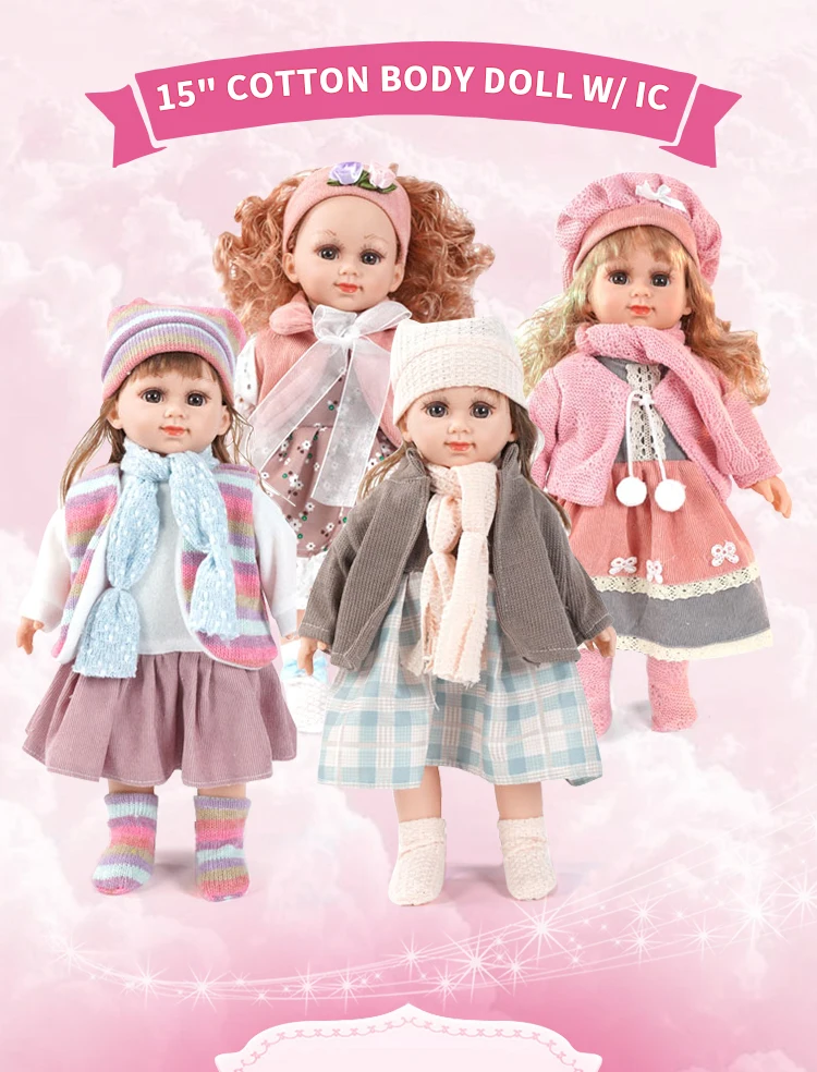 15 Inches Cotton Body Beautiful Silicone Baby Fashion Dolls Set for Girl