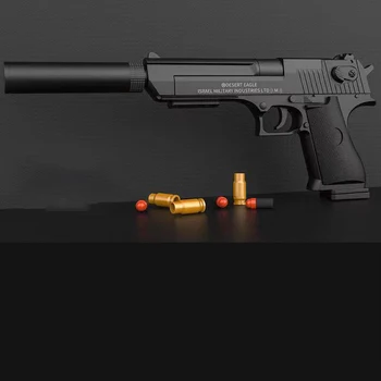 Toy Gun Desert Eagle Pistol With Silencer Shell-throwing Soft Bullet ...