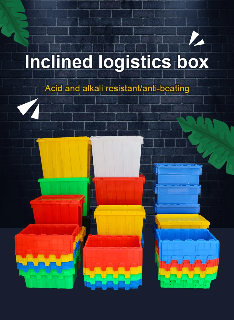 Heavy Duty Stackable Removal Packing Nestable Attached Lid Plastic ...