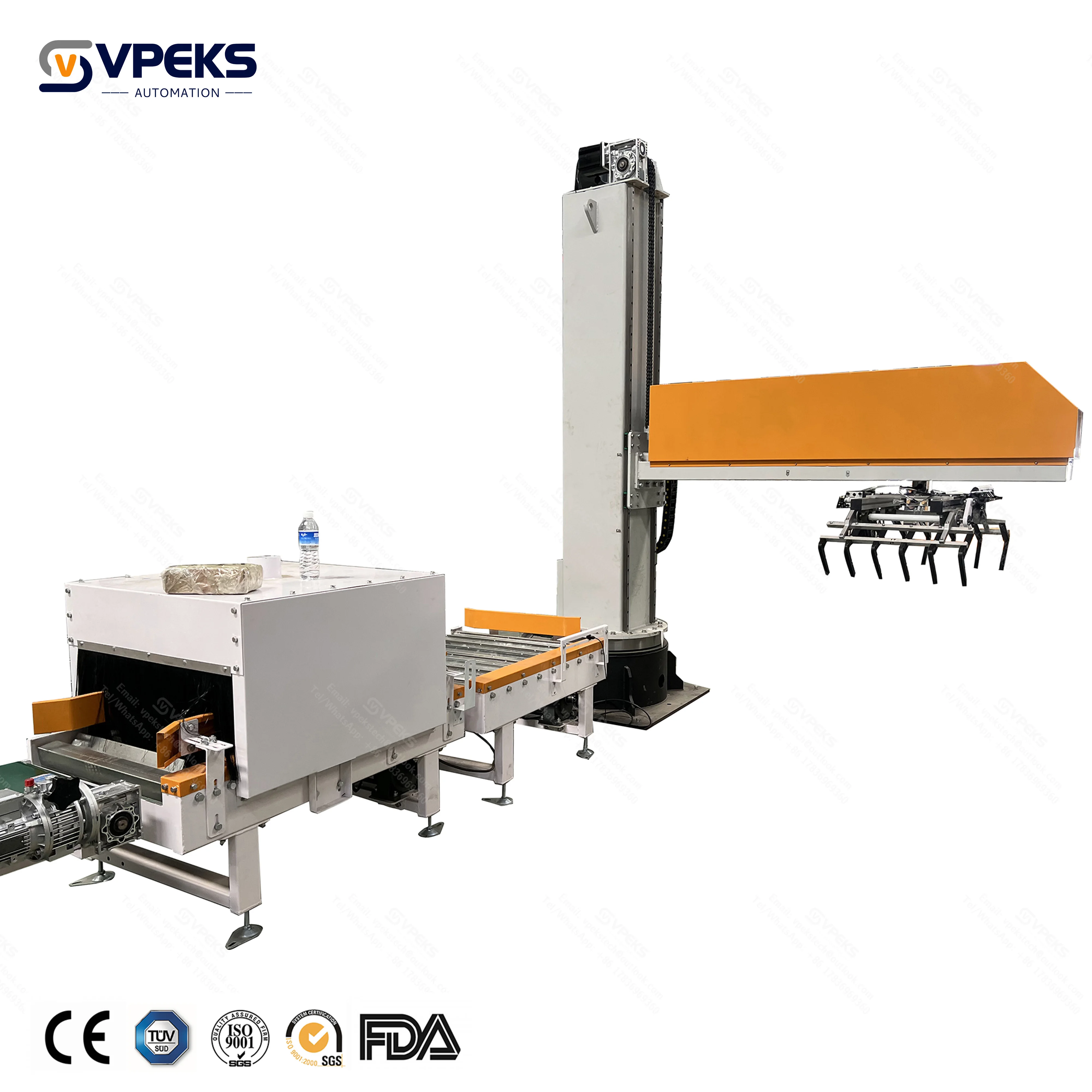 Fully Automatic Vertical Cement Fertilizer Stacking Automated Pallet Palletizing Robot Single ...