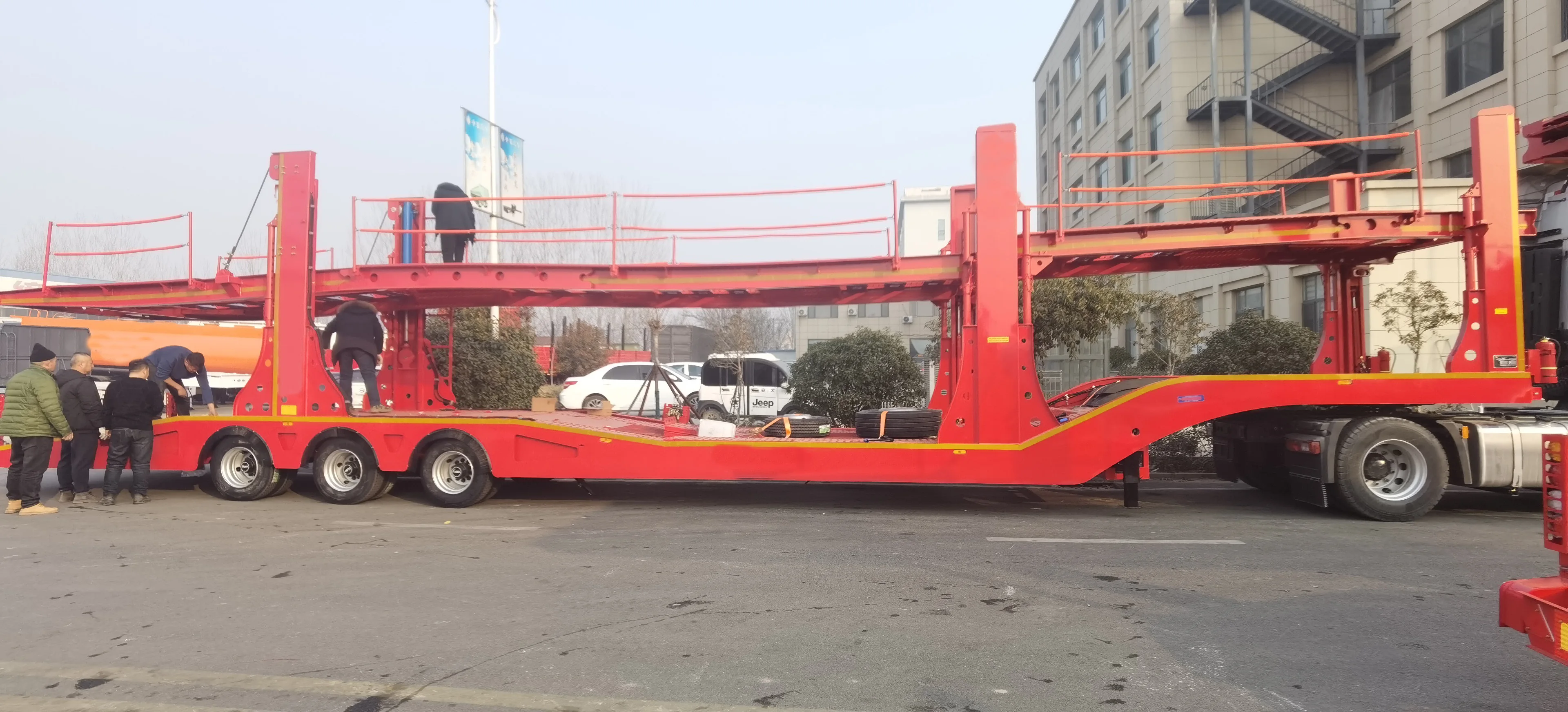 Double-deck Long-distance Transport Car Transport Semi-trailer Car ...