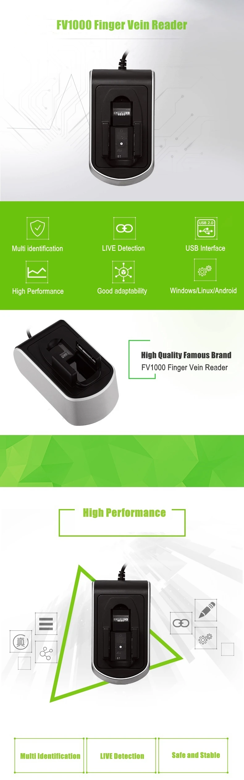 FPV10R Biometric Fingerprint and Finger Vein Reader Scanner