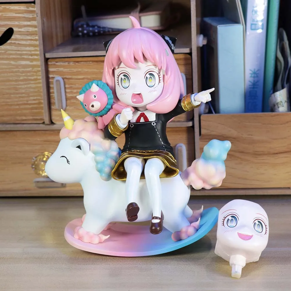 Newest Spy Family Unicorn Anya Figure Model Toys Change Face Cute ...