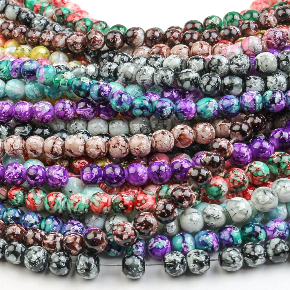 Wholesale New 8mm Glass Beads Round Gemstone Beads For Jewelry Making ...