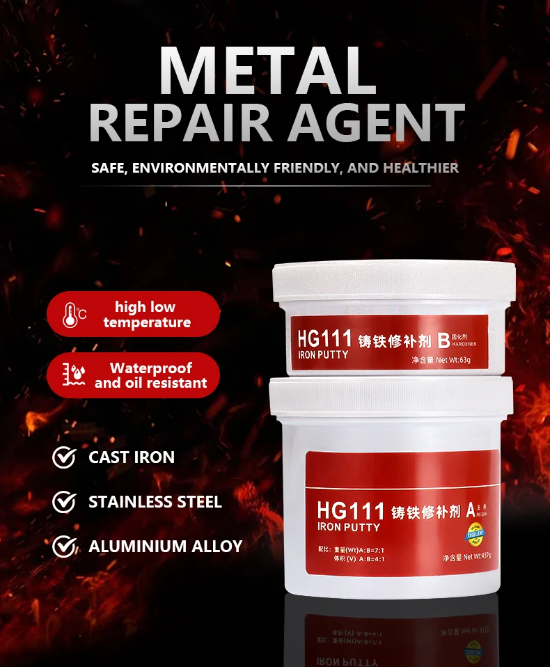 Factory Two Component Metal Epoxy Adhesive 111 112 113 for Casting Iron Stainless Steel Aluminum ...