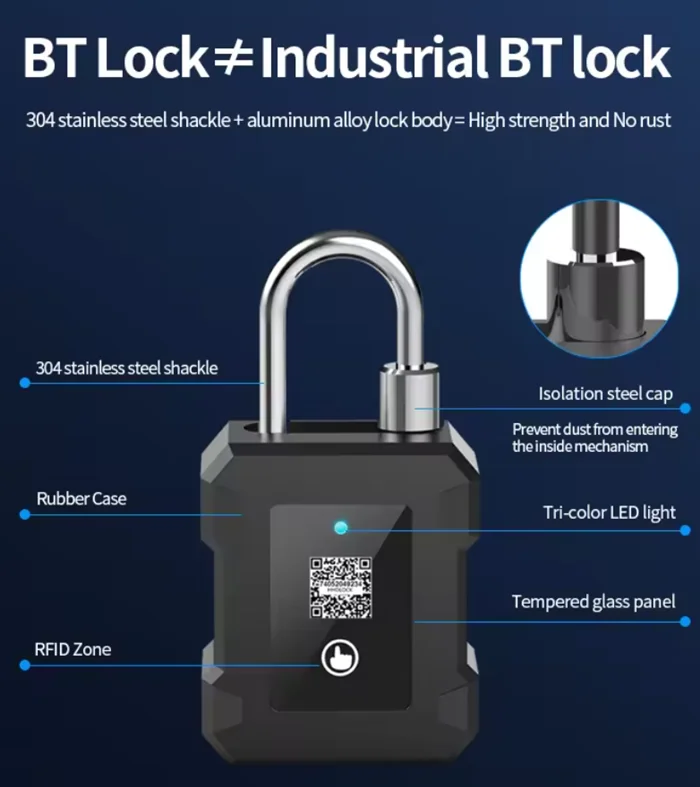 Ble Smart Pad Lock Heavy Waterproof Outdoor App TCP RFID Electric ...