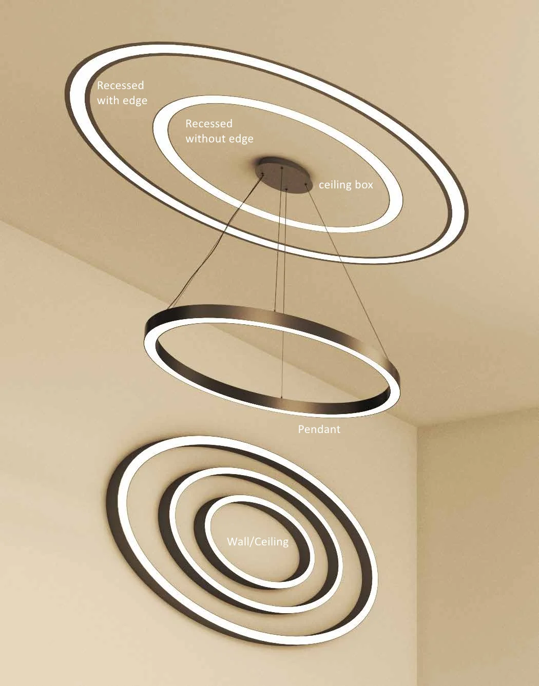 Nordic Ring 36W to 120W LED Pendant Lights Circular Linear for Gym Library Office-PDR045040 ...