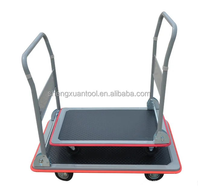Four Wheel Trolley Flatbed Platform Hand Truck For Warehouse - Buy ...