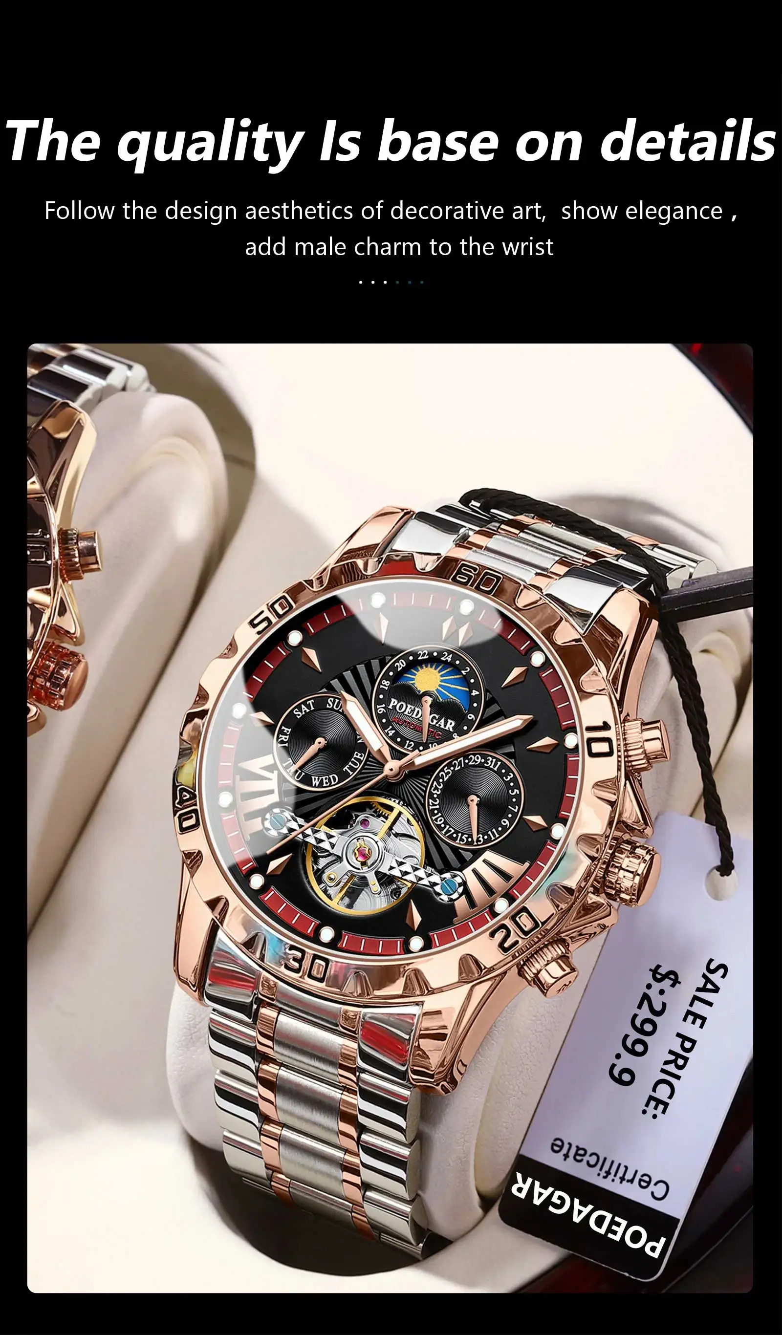 Poedagar Luxury Automatic Mechanical Men's Watches