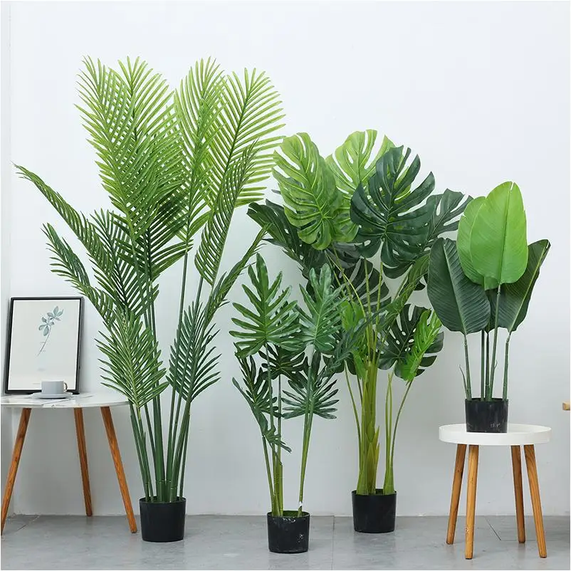 Artificial Fake Tree Plants Simulation Plastic Coconut Green Wall Decor ...