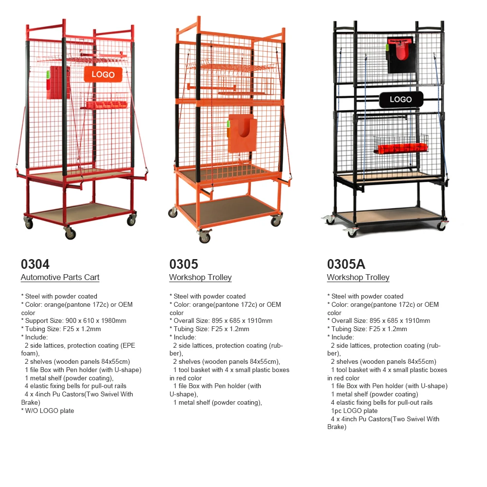 3 Shelves Auto Body Shop Parts Carts Storage Automotive Parts Cart ...