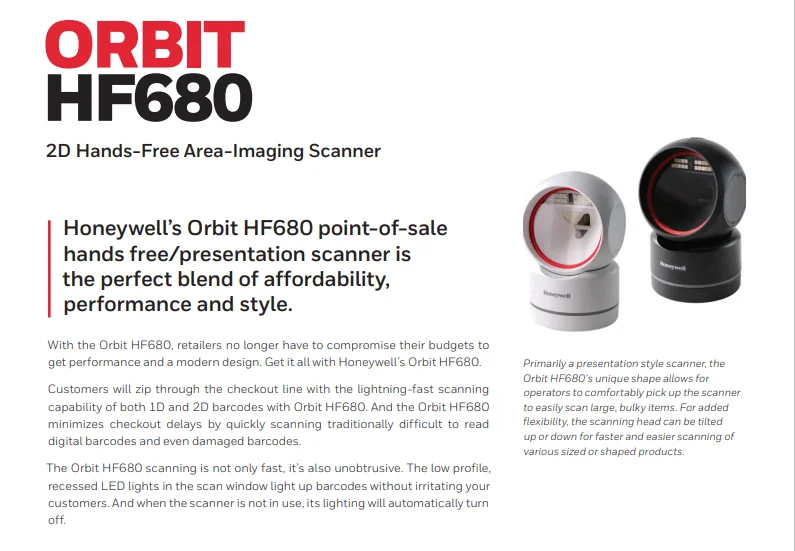 Honeywell Original Hf680 2d Barcode Scanning Platform For Supermarket ...