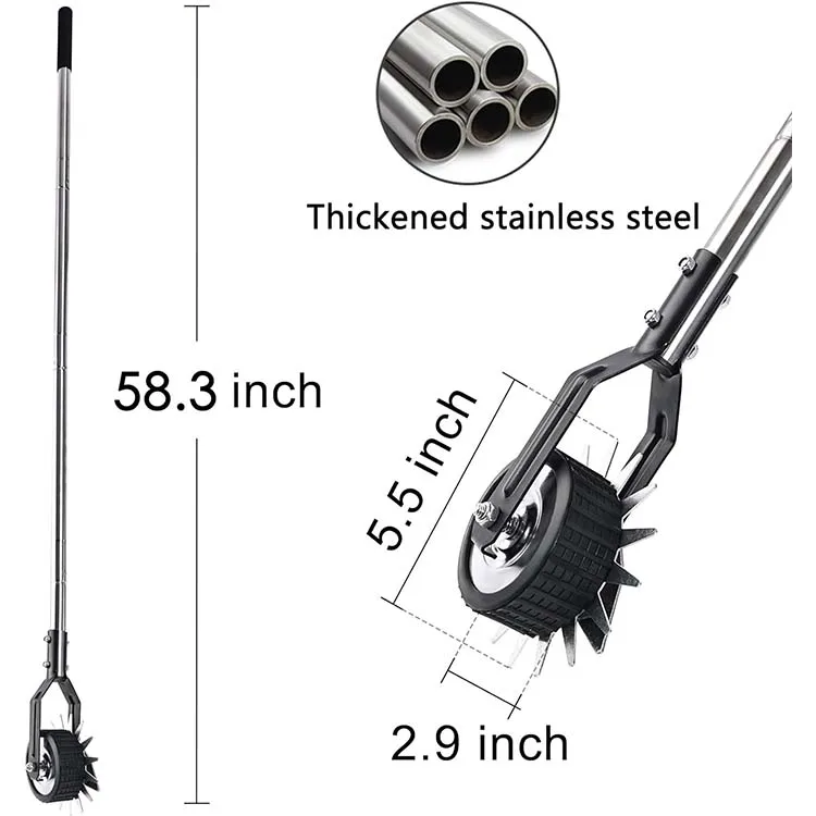 Hot Sale Stainless Steel Handle Wheel Rotary Edger Manual Corner Weeder ...
