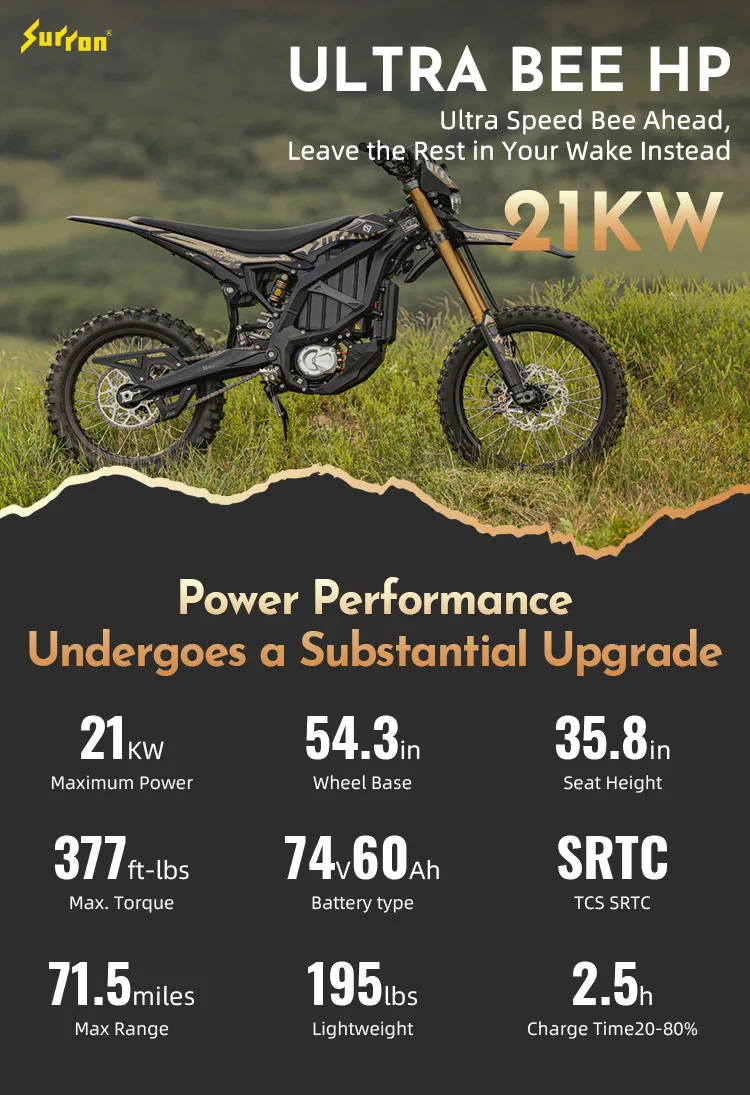 Ultra Bee 2025 Surron Electric Trail Bike - Full Suspension, 95km/h ...
