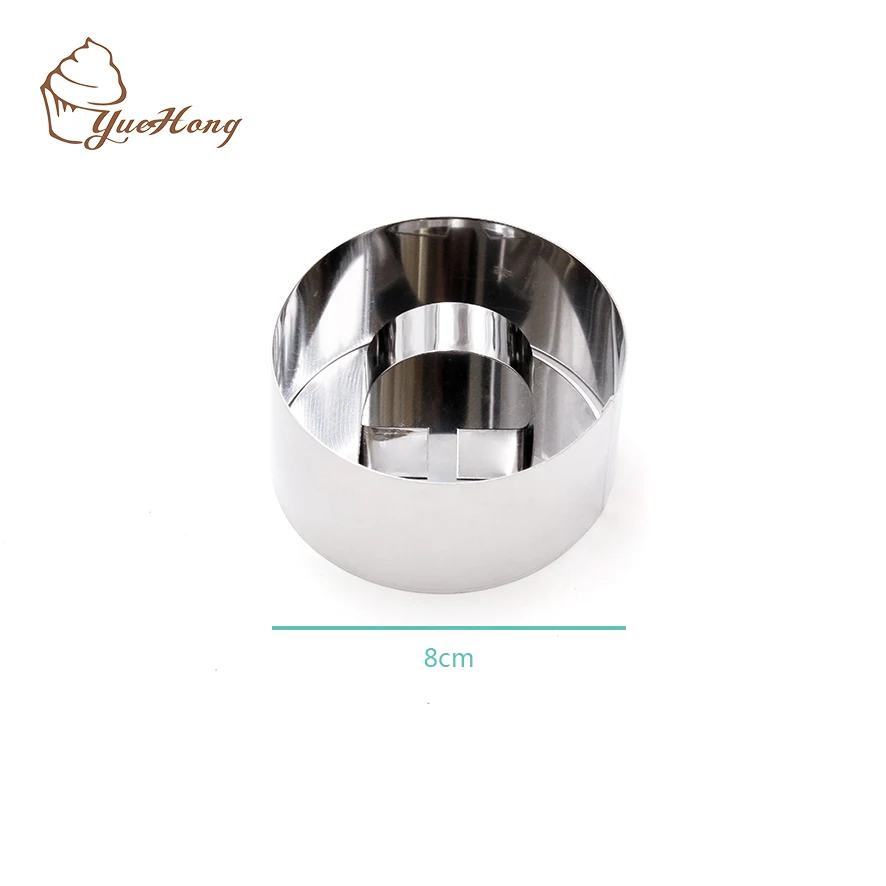 Stainless Steel Dessert Mousse Mold Cake Ring with Pusher
