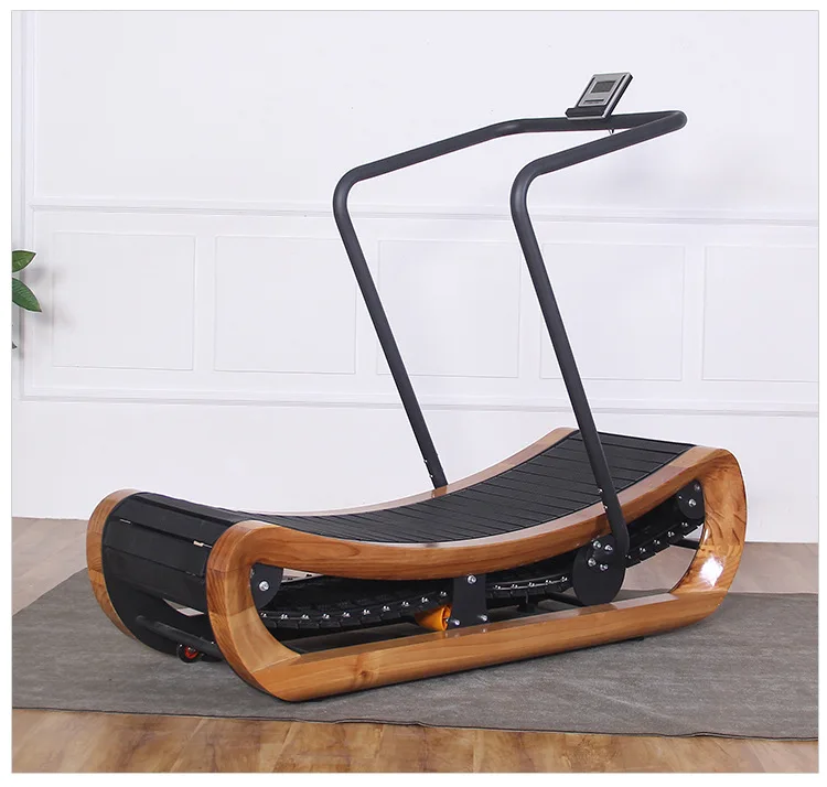 Grassfit-treadmill: Non Electric, Wooden Curved Treadmill