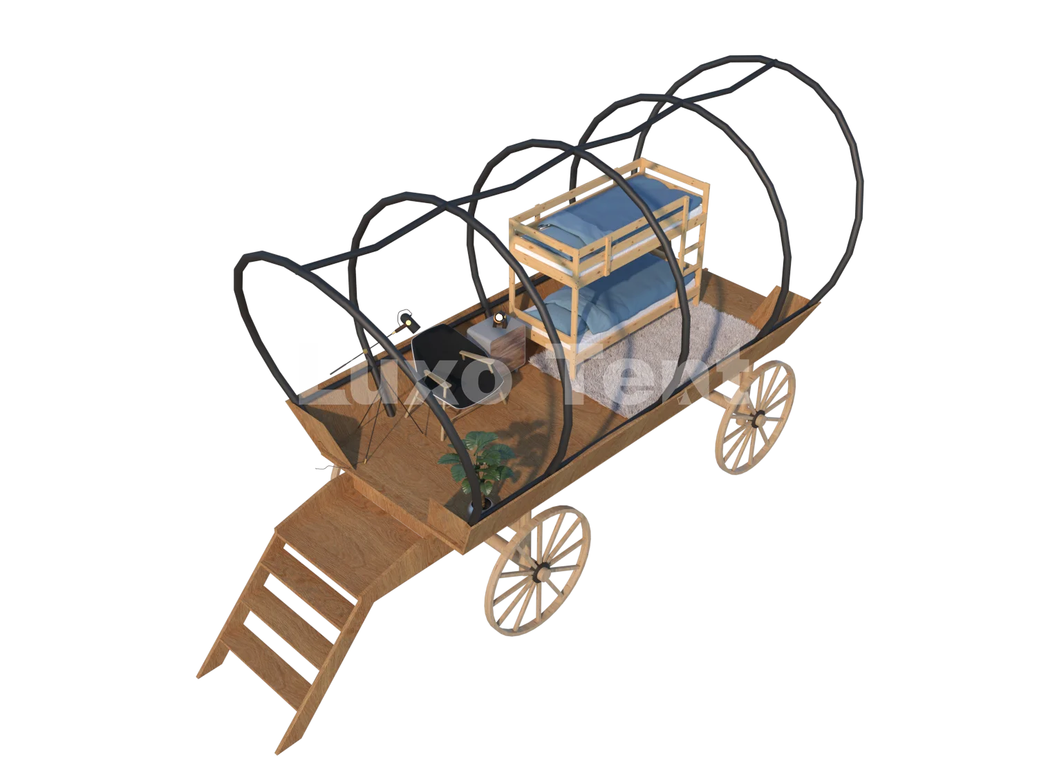 Custom Glamping Prefab Movable Unique Carriage Wagon Tent